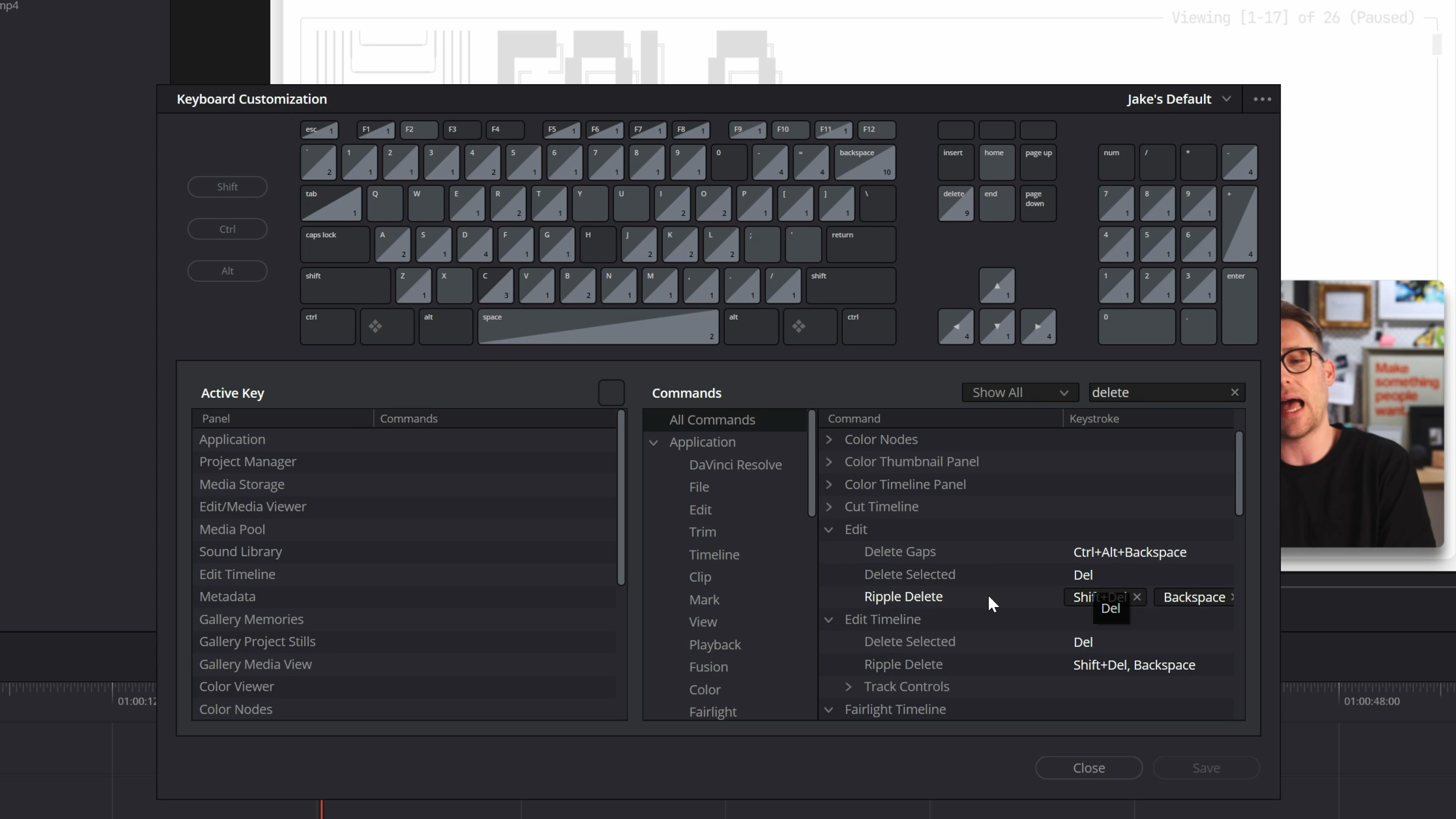 Keyboard shortcuts - DaVinci Resolve for Screencasters